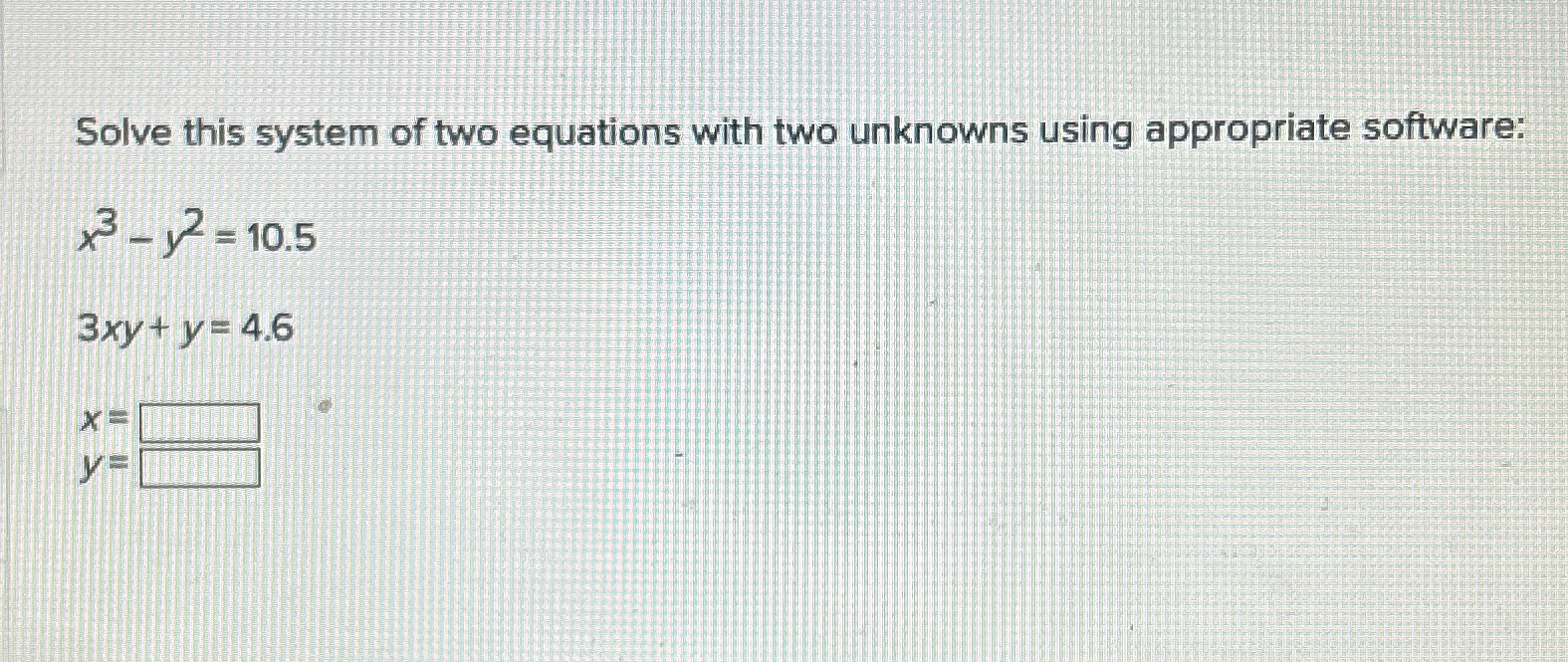 Solved Solve this system of two equations with two unknowns | Chegg.com