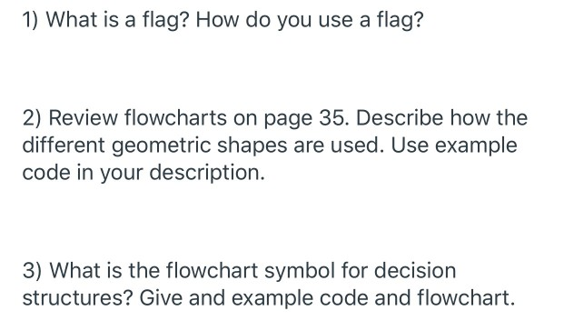 Solved 1) What is a flag? How do you use a flag? 2) Review | Chegg.com
