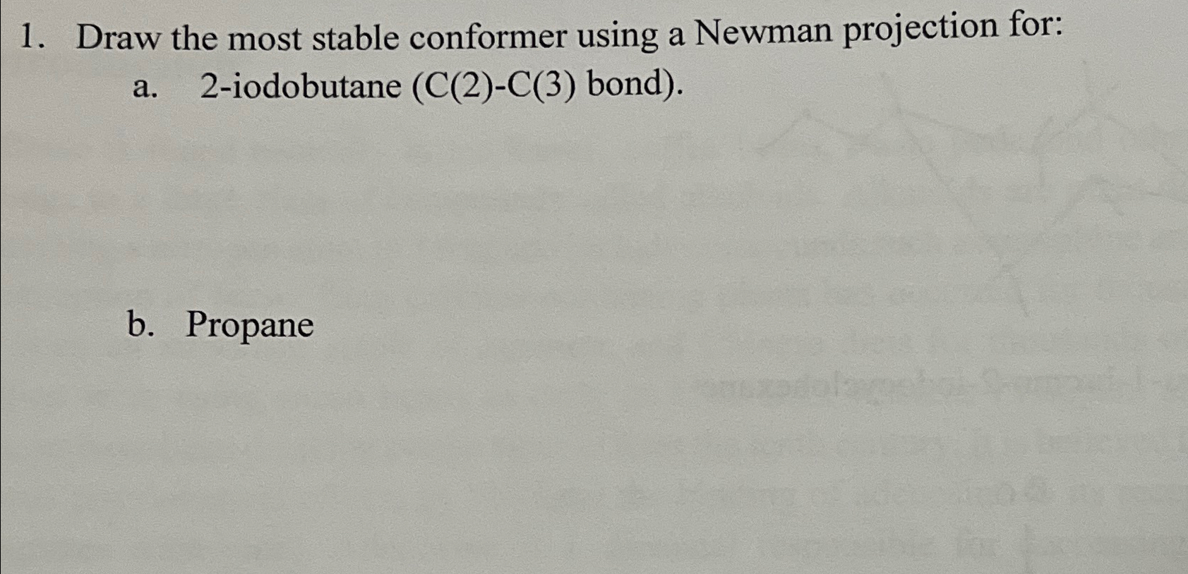 Solved Draw the most stable conformer using a Newman | Chegg.com