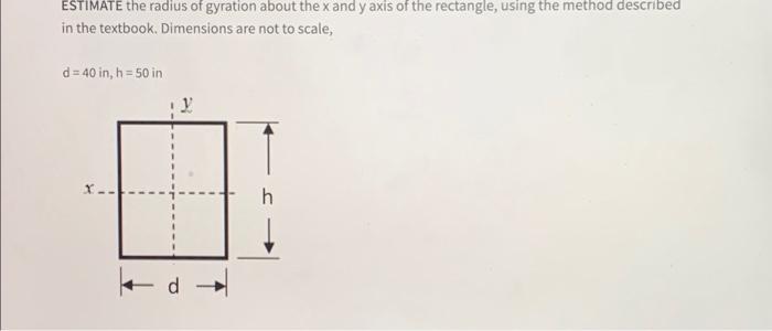 Solved ESTIMATE the radius of gyration about the x and y | Chegg.com
