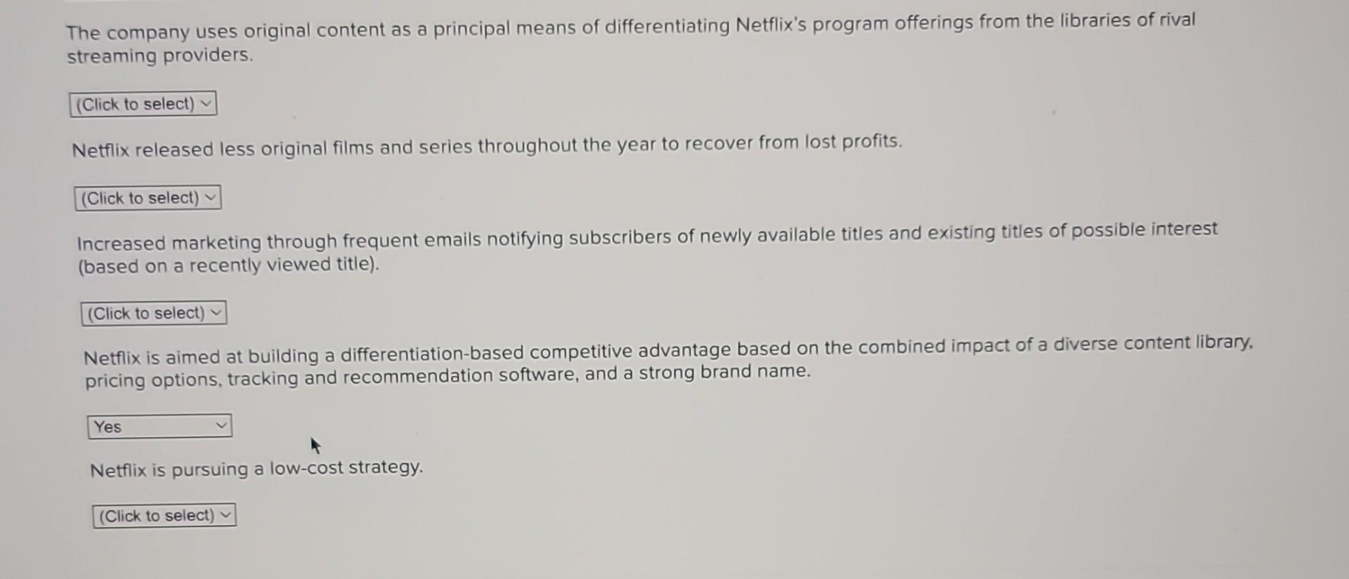 Solved Business policy and Strategy please select yes on | Chegg.com