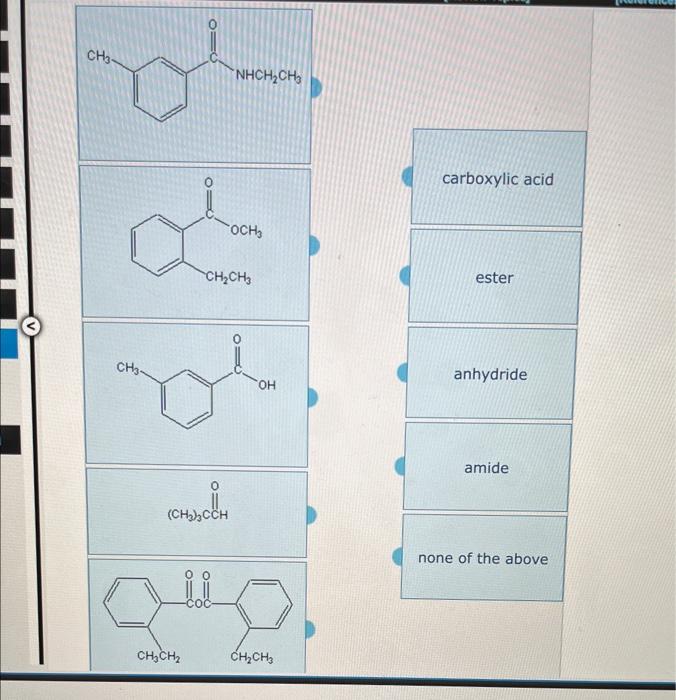 Solved Clear All carboxylic acid ester ( anhydride amide | Chegg.com