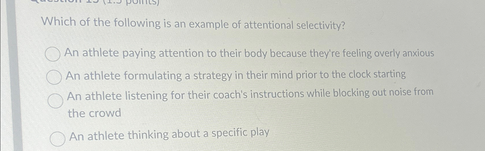 Solved Which of the following is an example of attentional | Chegg.com