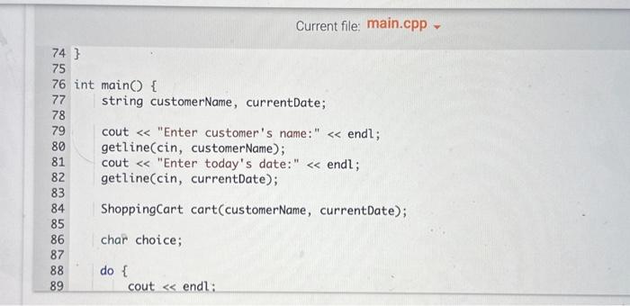 Solved Expected output ends with c - Change item quantity | Chegg.com