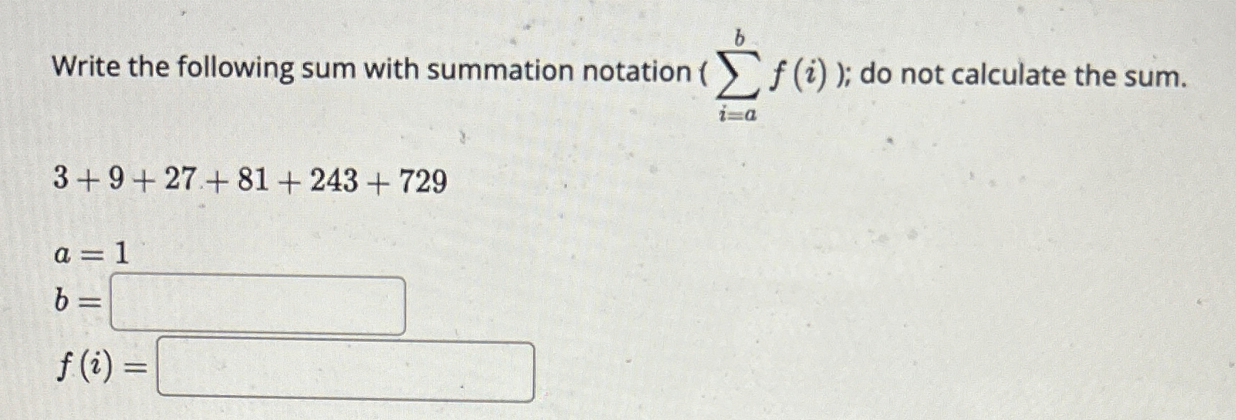 Solved Write the following sum with summation notation | Chegg.com