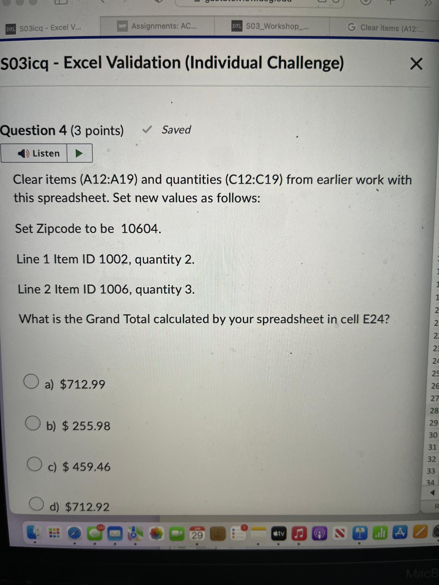 Solved S03icq - ﻿Excel Validation (Individual | Chegg.com