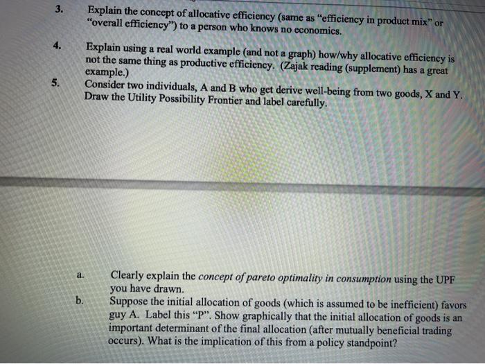 Solved 3. 4. Explain the concept of allocative efficiency | Chegg.com