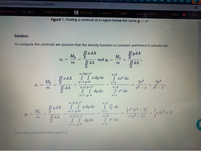 Solved Use double integrals to locate the centroid of a | Chegg.com