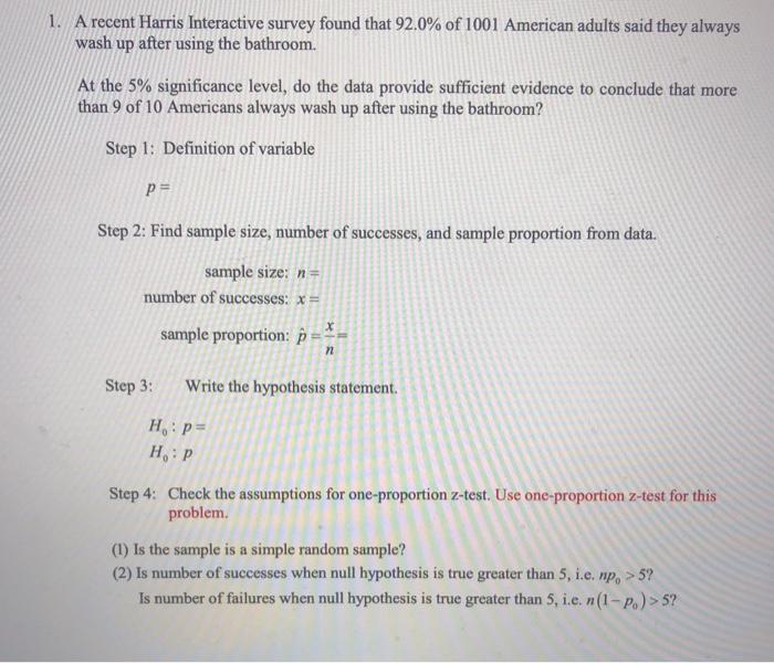 Solved 1. A recent Harris Interactive survey found that | Chegg.com