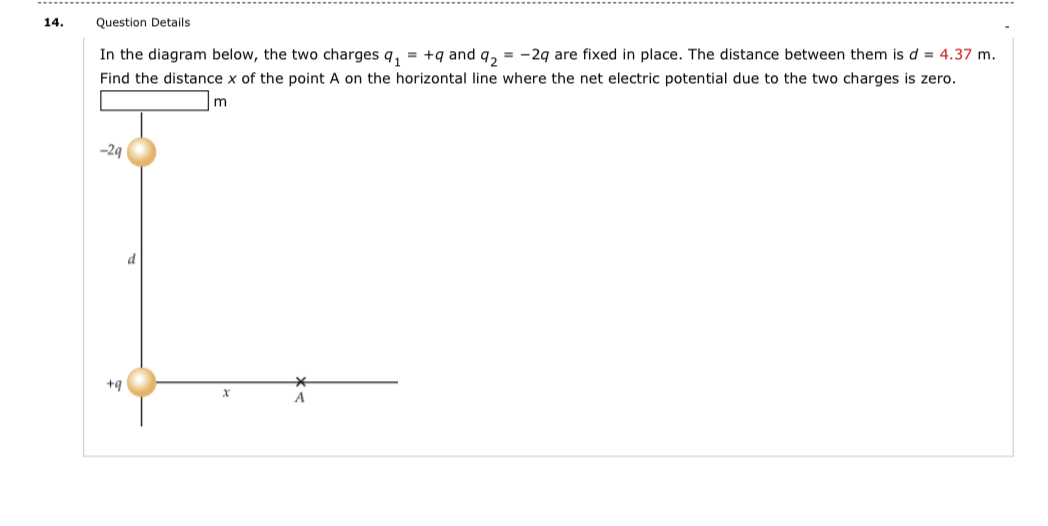 Solved Question DetailsIn the diagram below, the two charges | Chegg.com