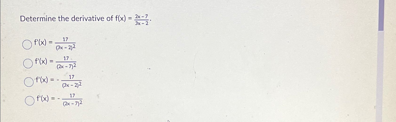 Solved Determine the derivative of | Chegg.com Solved Determine the derivative of | Chegg.com