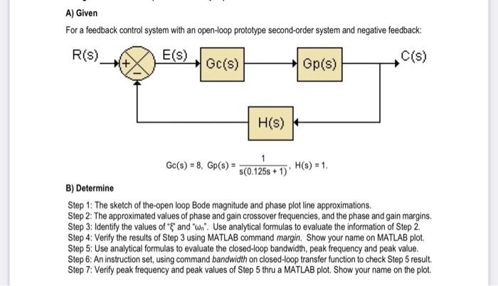 Solved For a feedback control system with an open-loop | Chegg.com