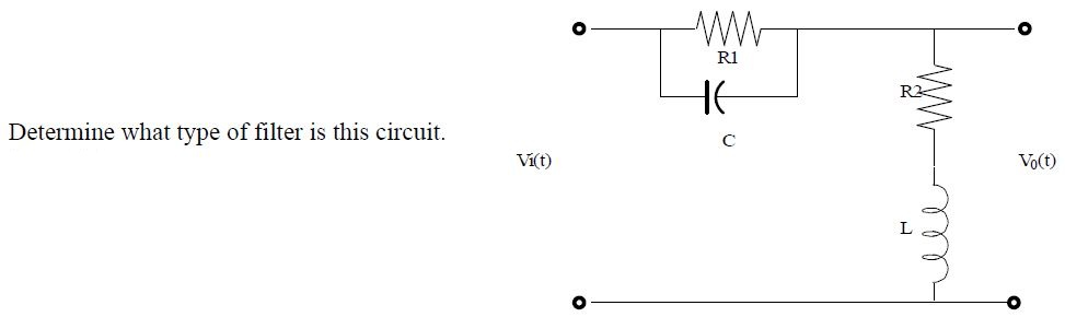 Solved Determine what type of filter is this circuit. | Chegg.com