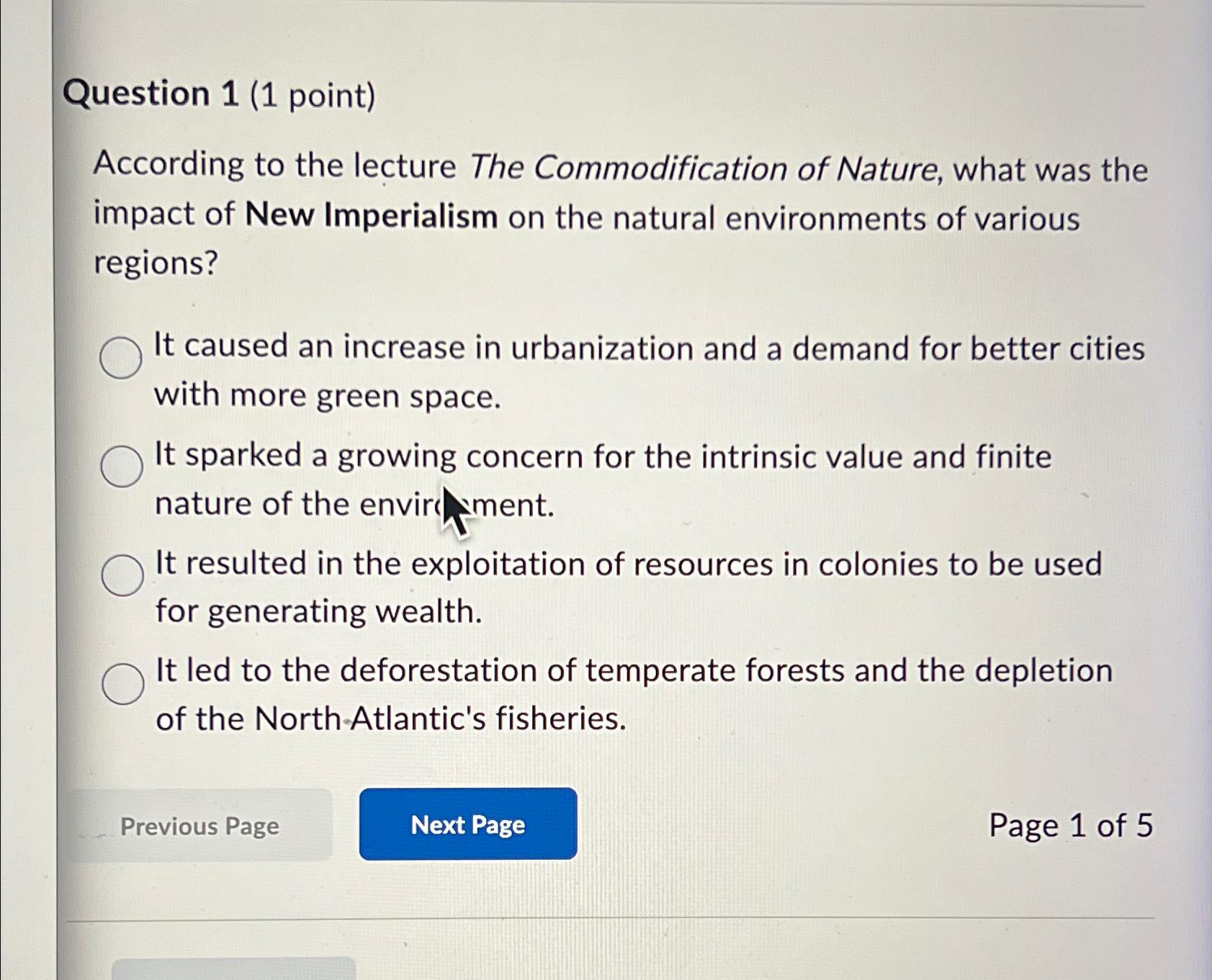Solved Question 1 (1 ﻿point)According to the lecture The | Chegg.com
