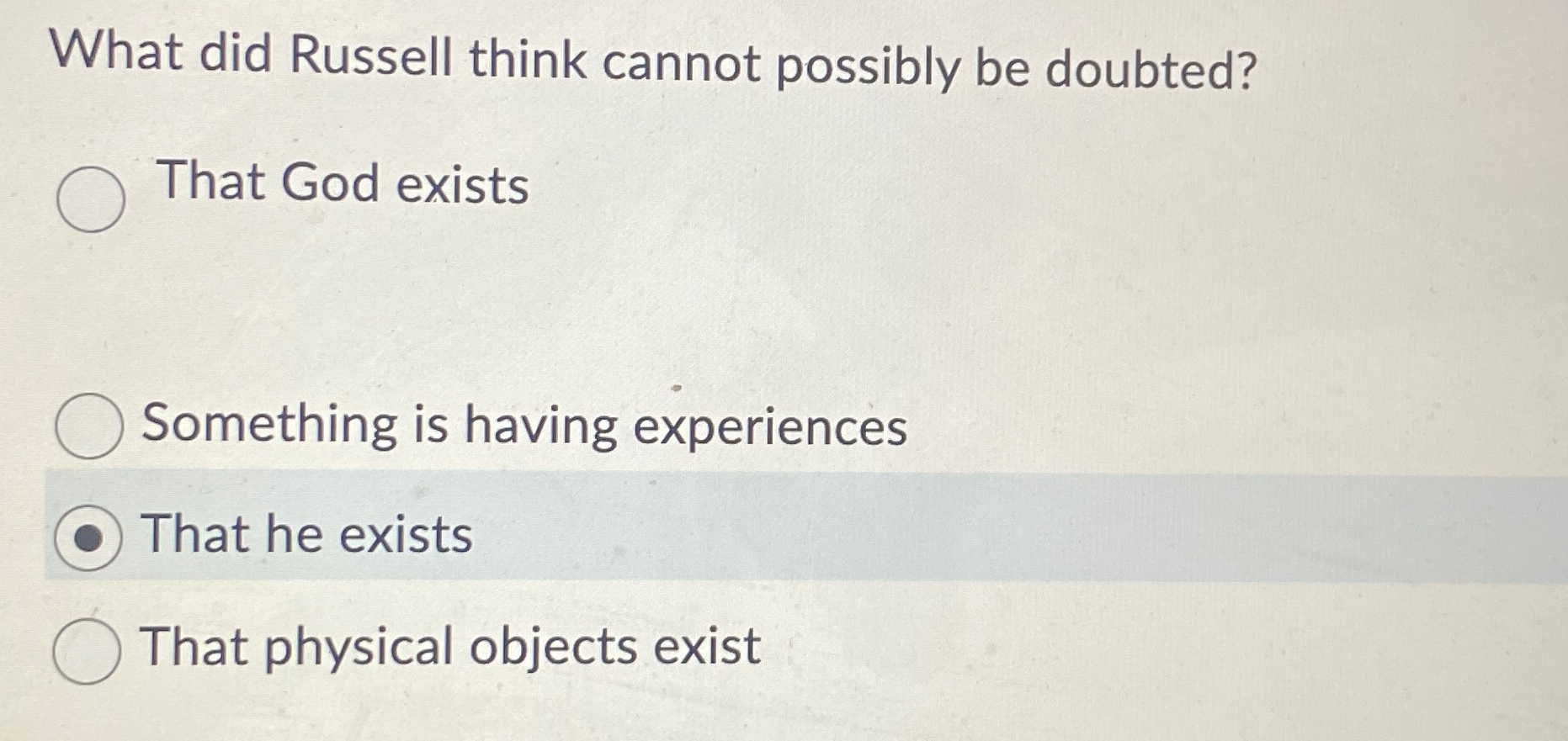 Solved What did Russell think cannot possibly be doubted? | Chegg.com