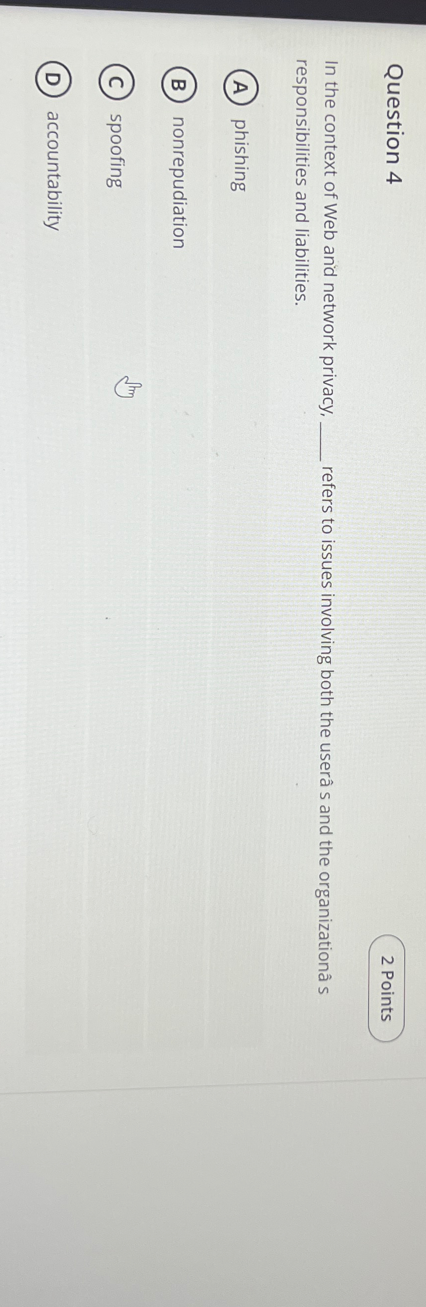 Solved Question 42 ﻿PointsIn the context of Web and network | Chegg.com
