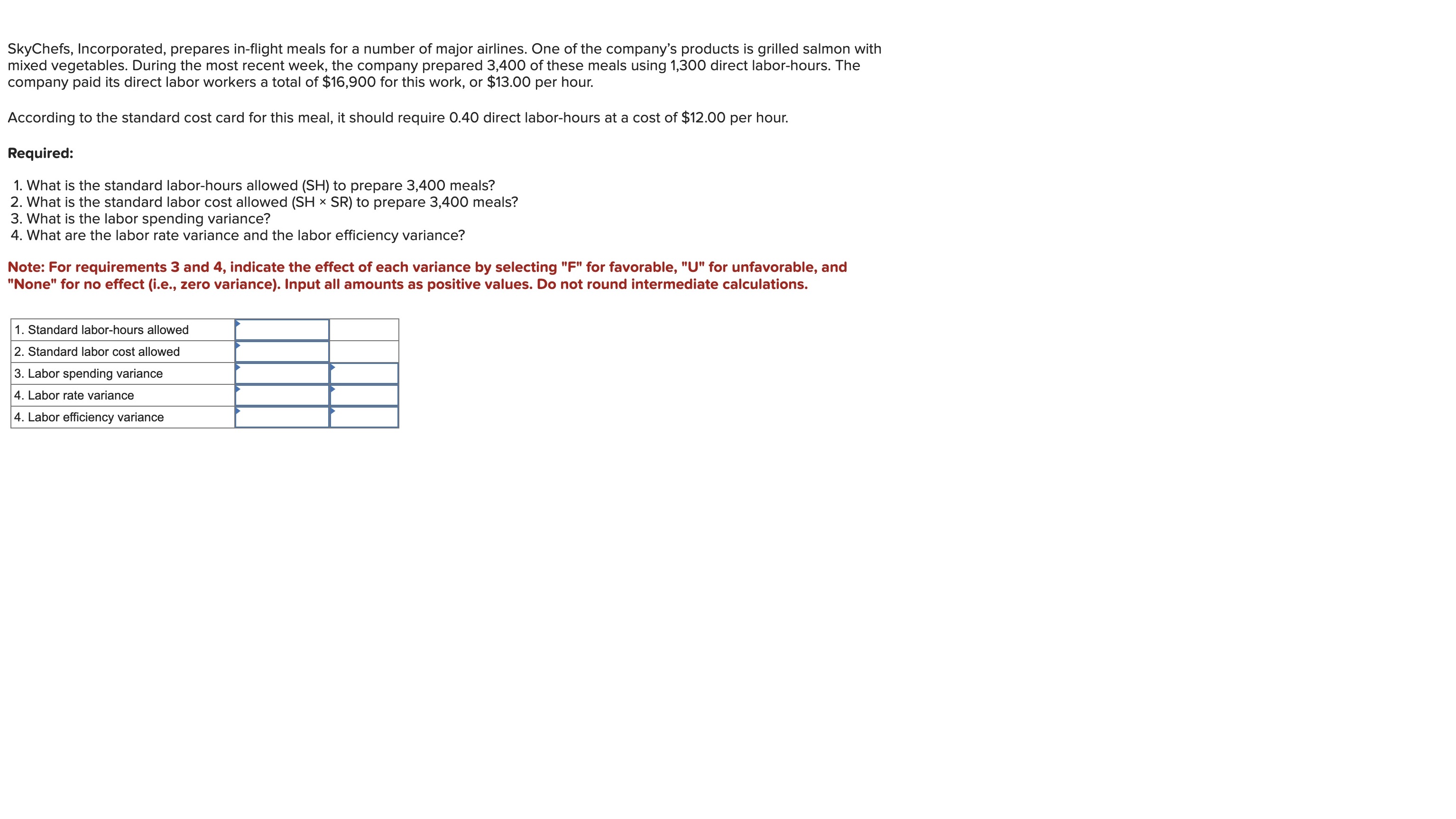 Solved SkyChefs, Incorporated, prepares in-flight meals for | Chegg.com