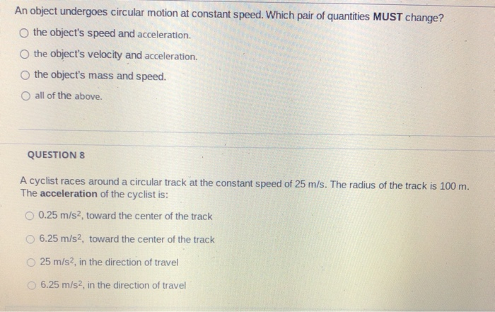 Solved An object undergoes circular motion at constant | Chegg.com