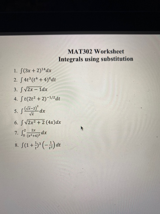 Solved Basic Integration Problems 1. Find the following | Chegg.com