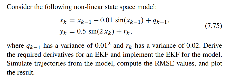 Solved Consider The Following Non Linear State Space
