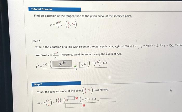 Solved Tutorial Exercise Find an equation of the tangent | Chegg.com