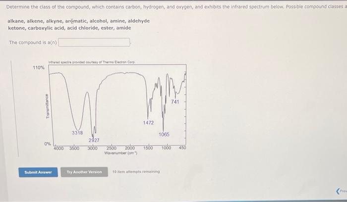 Solved Determine the class of the compound, which contains | Chegg.com