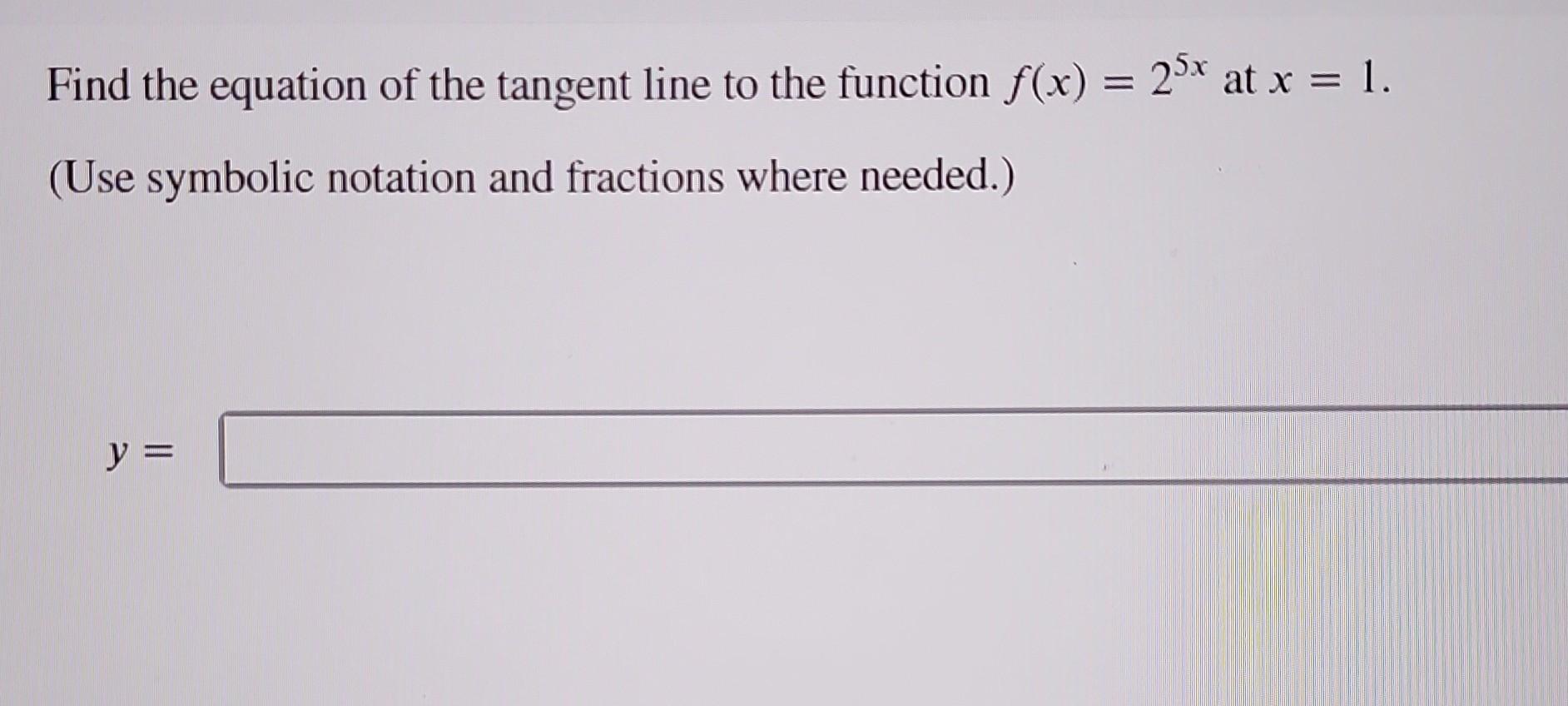 Solved Find the equation of the tangent line to the function | Chegg.com