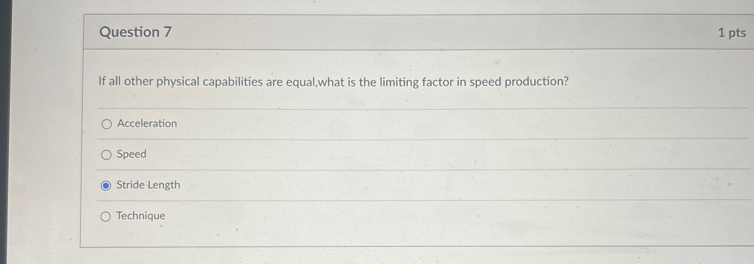 Solved Question 71 ﻿ptsIf all other physical capabilities | Chegg.com