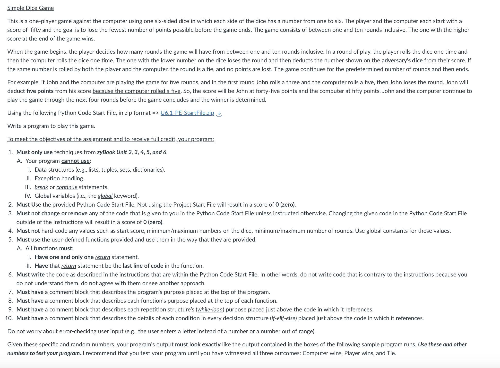 Solved could you help me figure out the code for this game | Chegg.com