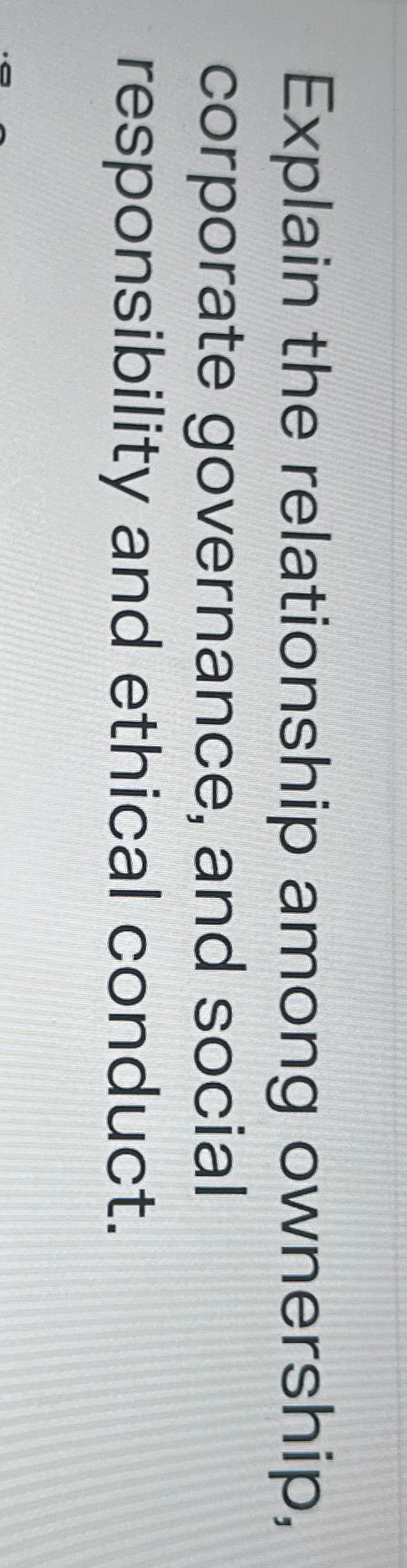 Solved Explain the relationship among ownership, corporate | Chegg.com