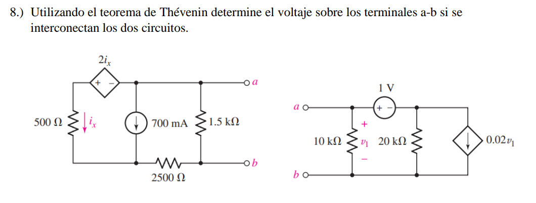 Solved 8.) ﻿Utilizando el teorema de Thévenin determine el | Chegg.com