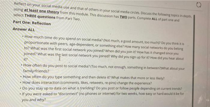 Solved part 21) what is the definition of social network? | Chegg.com