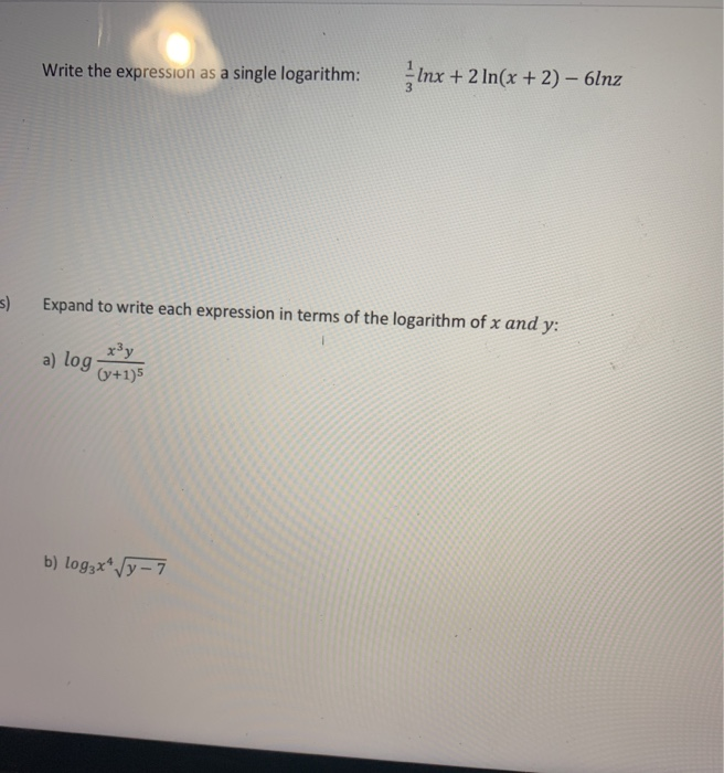 Solved Write the expression as a single logarithm: WI- Inx + | Chegg.com