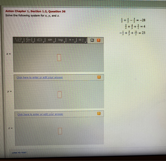 Solved Anton Chapter 1, Section 1.2, Question 36 Solve the | Chegg.com
