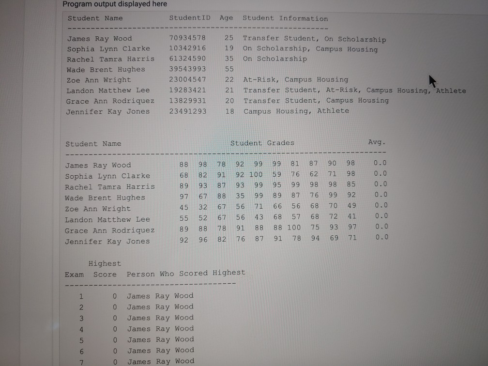 Solved I need more. I already have a code just let me know | Chegg.com