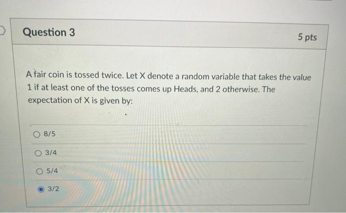 Solved A fair coin is tossed twice. Let X denote a random | Chegg.com