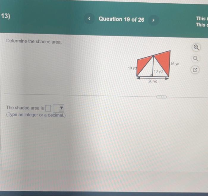 Solved Determine the shaded area. The shaded area is (Type | Chegg.com