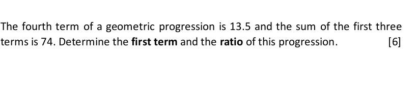 Solved The fourth term of a geometric progression is 13.5 | Chegg.com