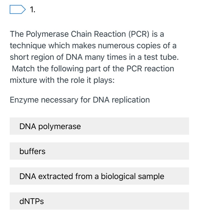 Solved D 1. The Polymerase Chain Reaction (PCR) is a | Chegg.com