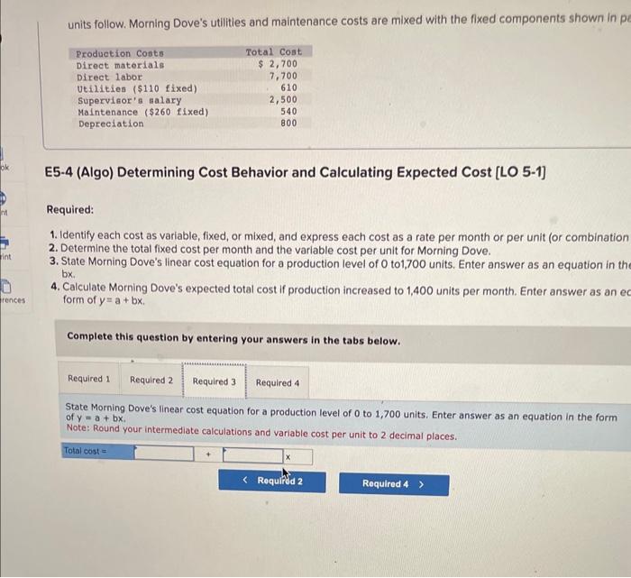 Required information E5-4 and E5-5 [LO 5-1, 5-5] [The | Chegg.com