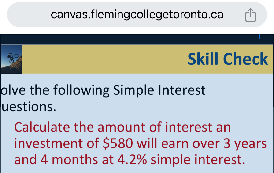 Solved canvas.flemingcollegetoronto.caSkill Checkolve the | Chegg.com