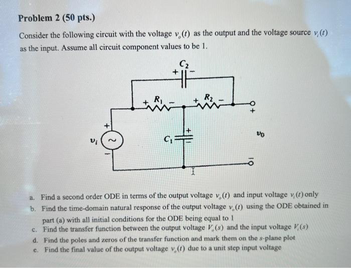 Solved Consider the following circuit with the voltage vo(t) | Chegg.com