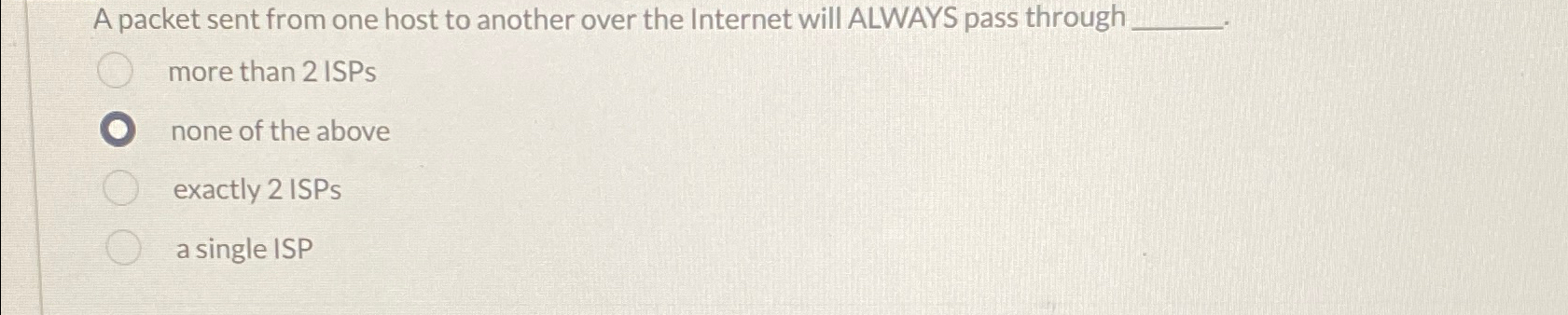 Solved A packet sent from one host to another over the | Chegg.com