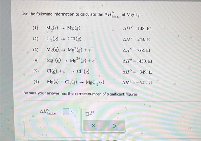 Solved Use the following information to calculate the | Chegg.com