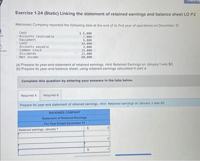 Solved Check my Exercise 1-24 (Static) Linking the statement | Chegg.com