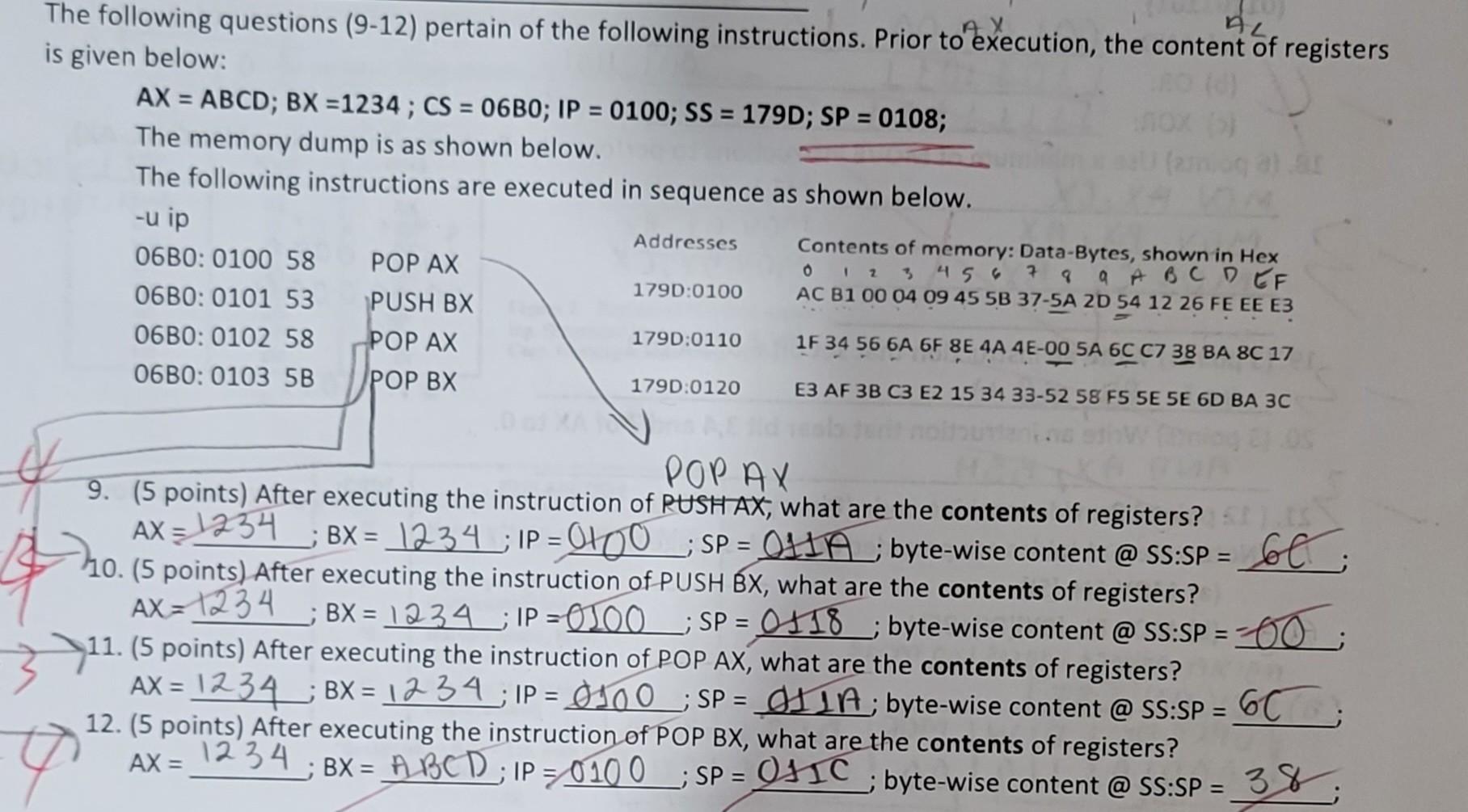 Solved The following questions (9-12) pertain of the | Chegg.com