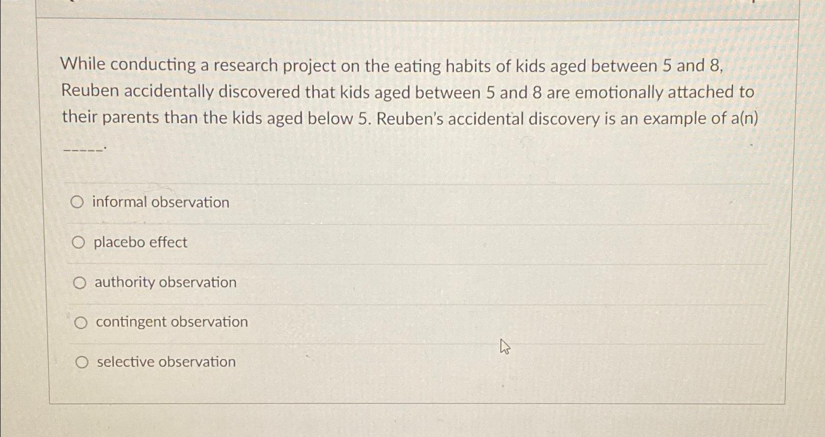 Solved While conducting a research project on the eating | Chegg.com