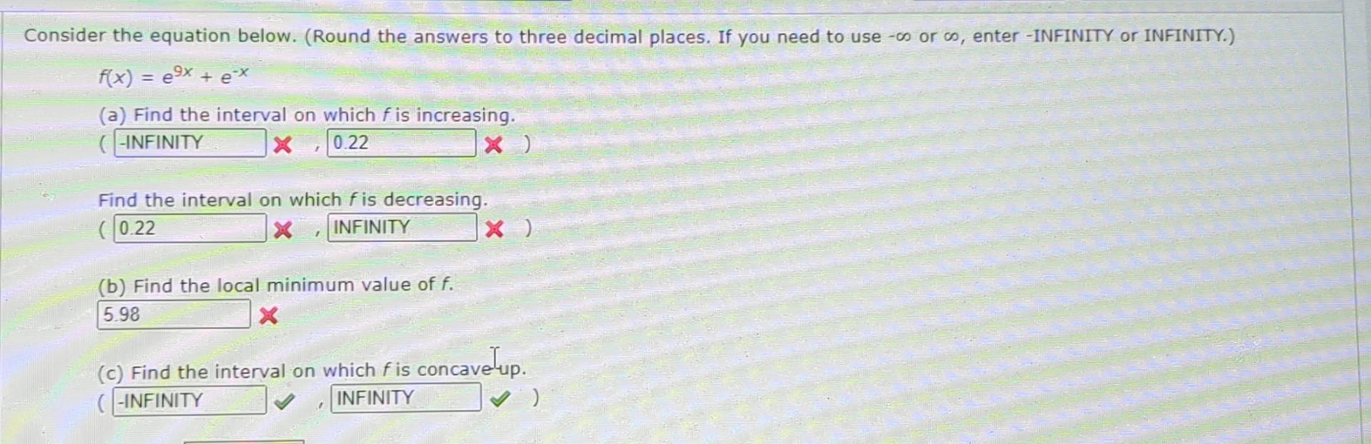 Solved Consider the equation below. (Round the answers to | Chegg.com