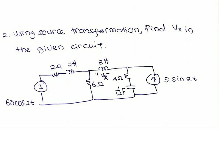 Solved 2. Using source transformation, Find Vx in the given | Chegg.com