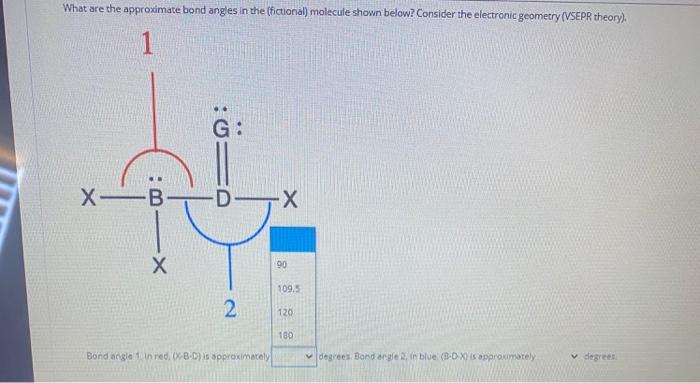 Solved What are the approximate bond angles in the | Chegg.com